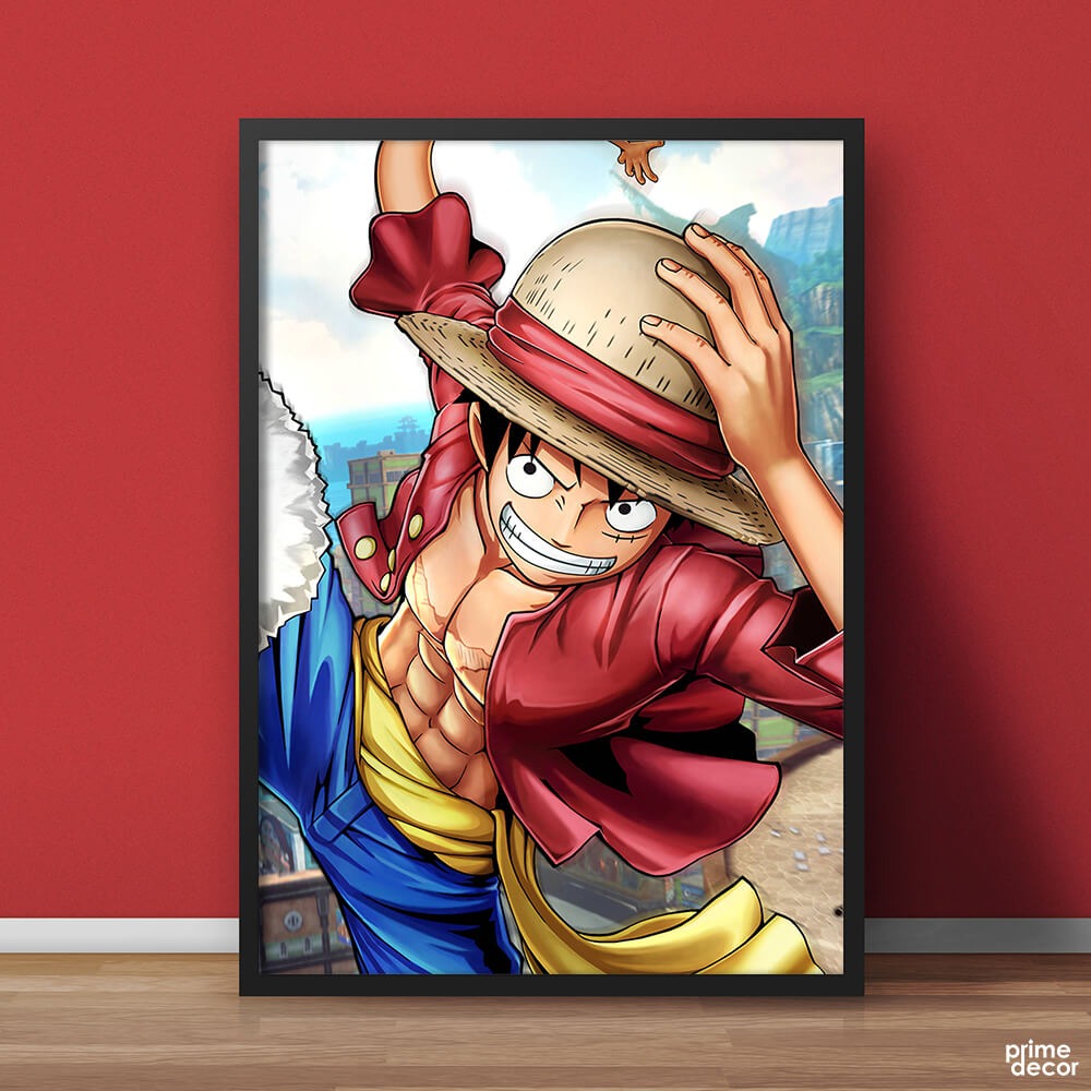 One Piece Monkey D Luffy Laughing | Anime Wall Art – Frames Galleriaa